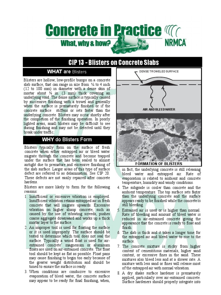 Concrete Slab Blisters: Causes & Prevention | PDF | Concrete | Economic ...