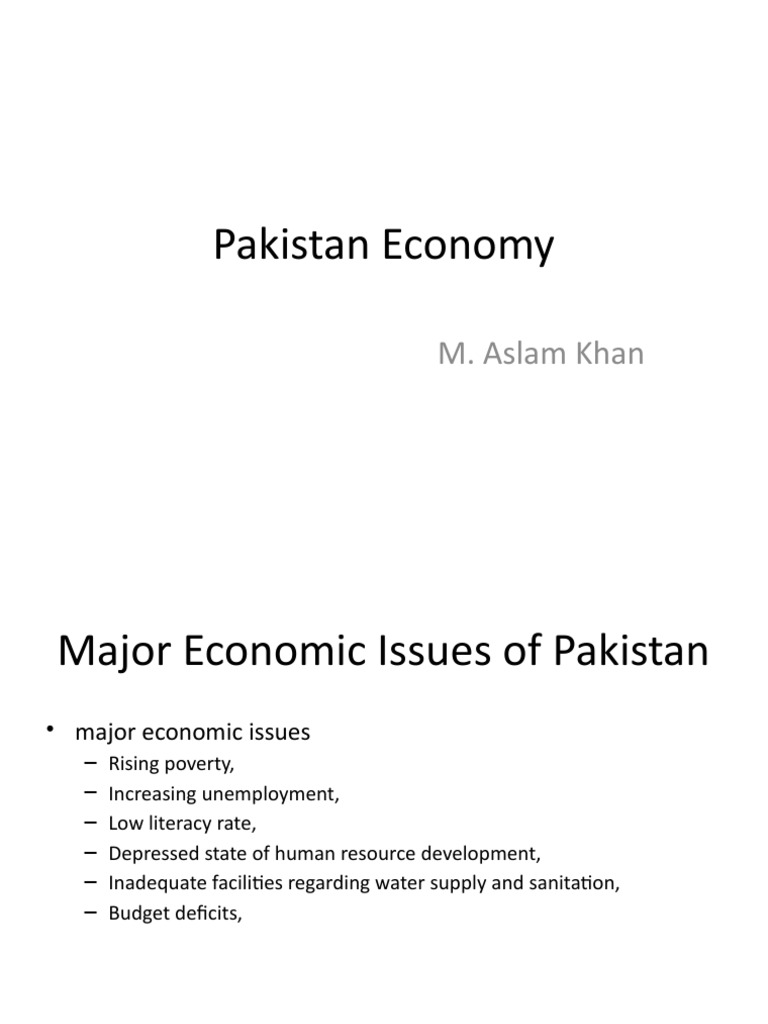 Major Economic Issues of Pakistan - 1 | PDF | Economic Policy | Social ...