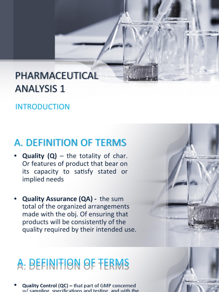 Pharmaceutical Analysis 1 | PDF | Quality Assurance | Food And Drug ...