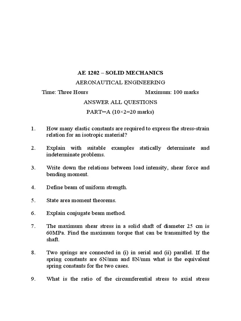 Solid Mechanics | PDF | Bending | Stress (Mechanics)