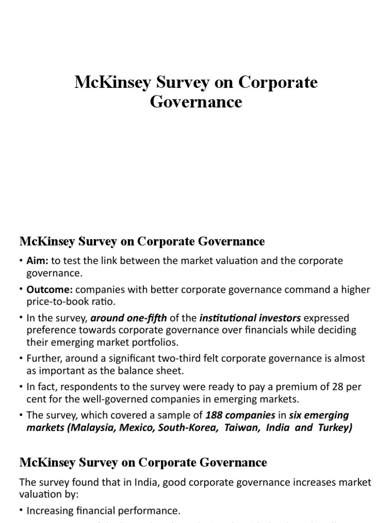 McKinsey Corporate Governance Survey Insights | PDF | Audit | Board Of ...