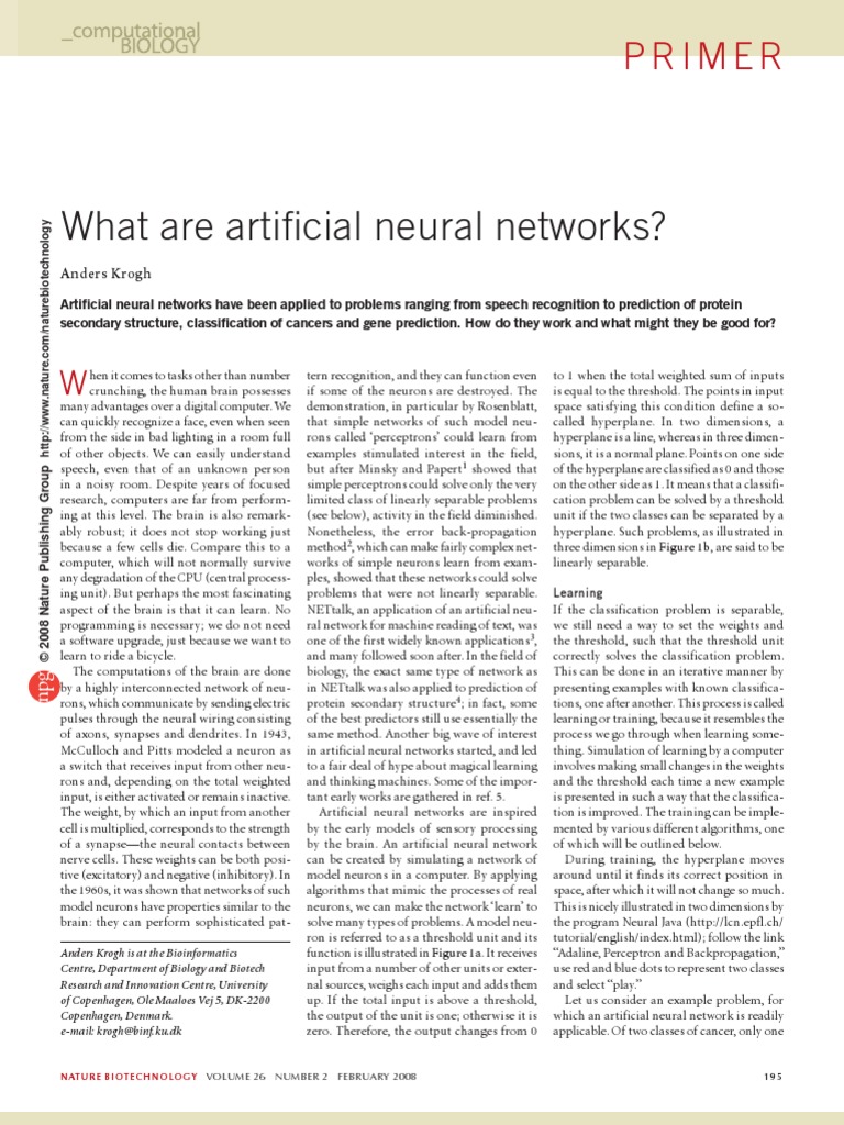 Neural Net Primer | PDF | Artificial Neural Network | Cybernetics