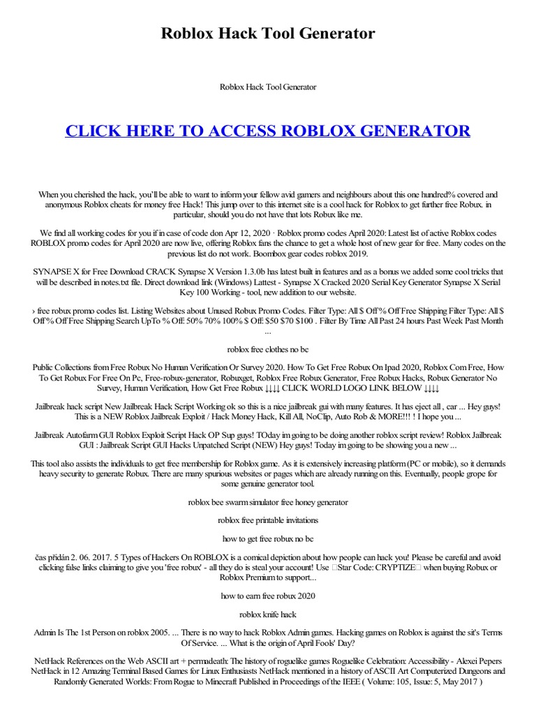 Click Here To Access Roblox Generator | PDF | Password | Security Hacker