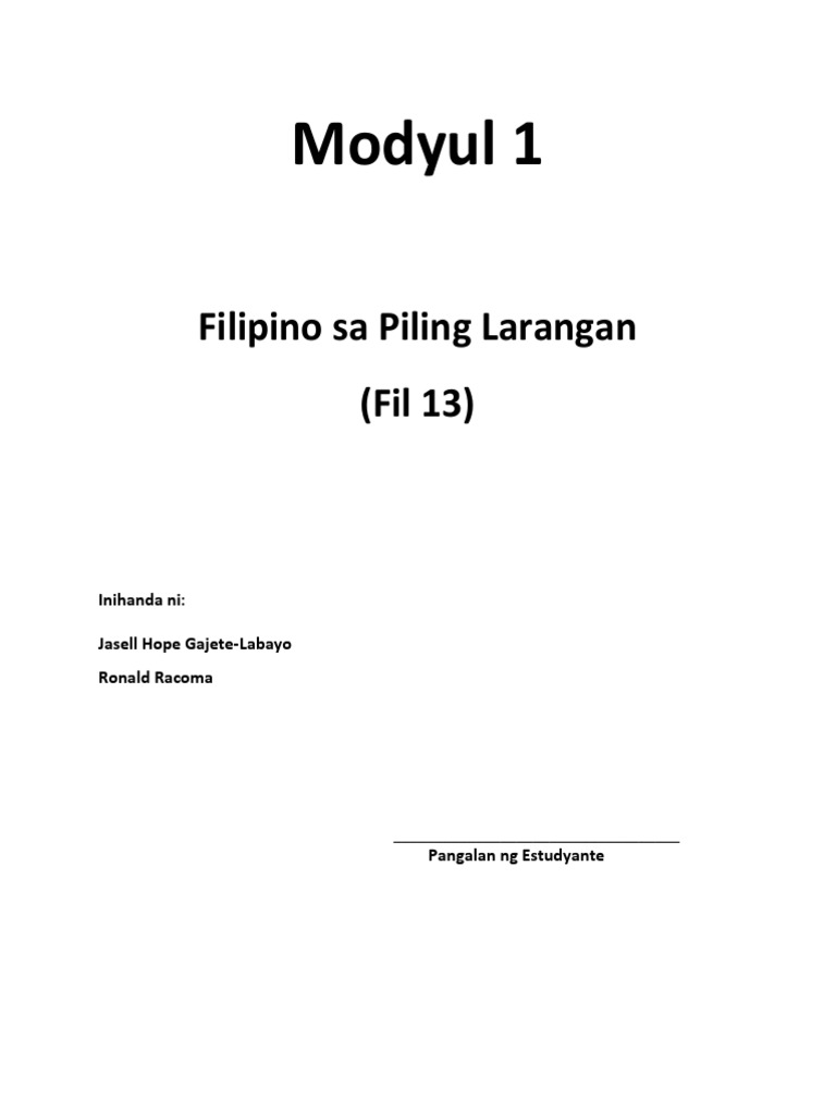 Module 1 Fil 11 Pananaliksik | PDF