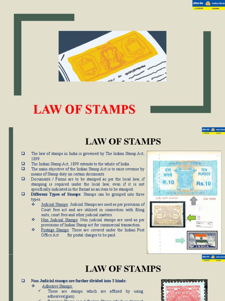 Law of Stamps | PDF | Postage Stamp | Negotiable Instrument