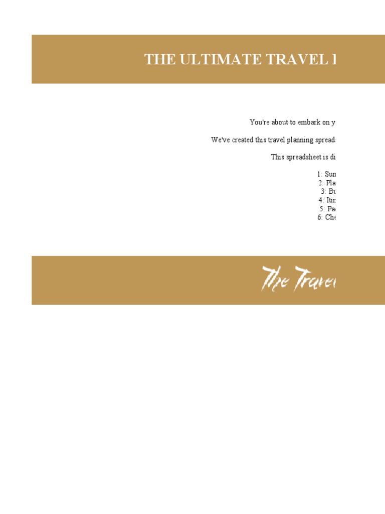 The Ultimate Trip Planner Template PDF Undergarment Exchange Rate