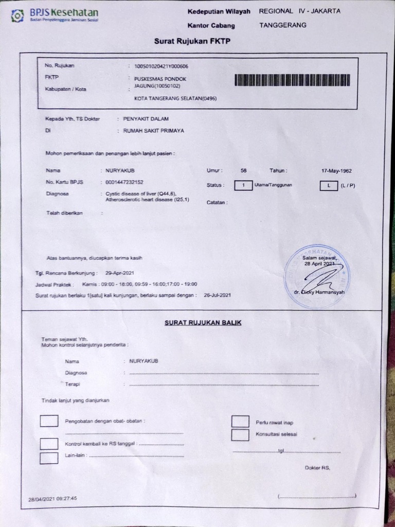 Surat Rujukan FKTP | PDF