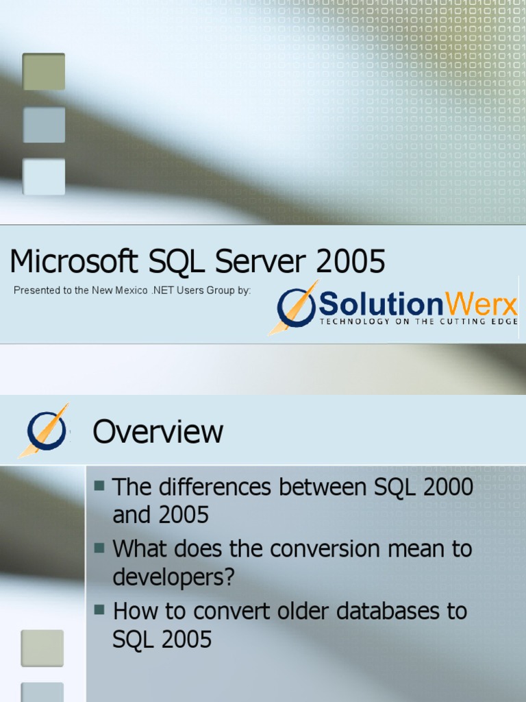 SQL SERVER 2005 Presentation | PDF | Microsoft Sql Server | Databases