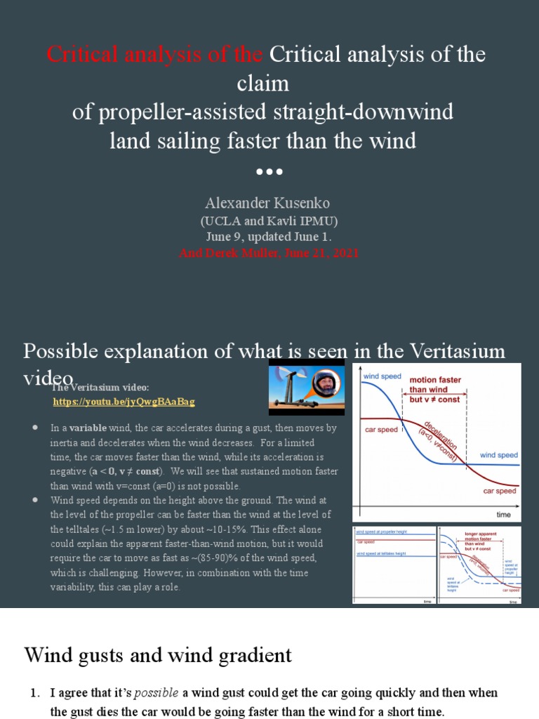 Critical Analysis of The Critique of The Claim of Propeller-Assisted ...