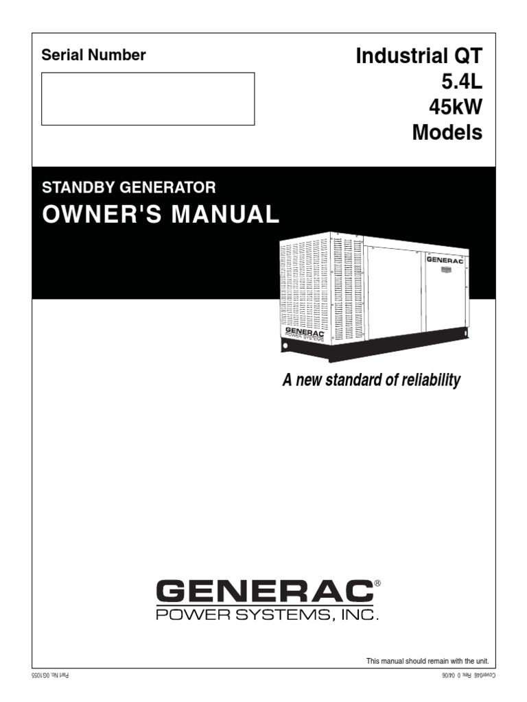 Generac QTS Manual | PDF | Electric Generator | Fuse (Electrical)