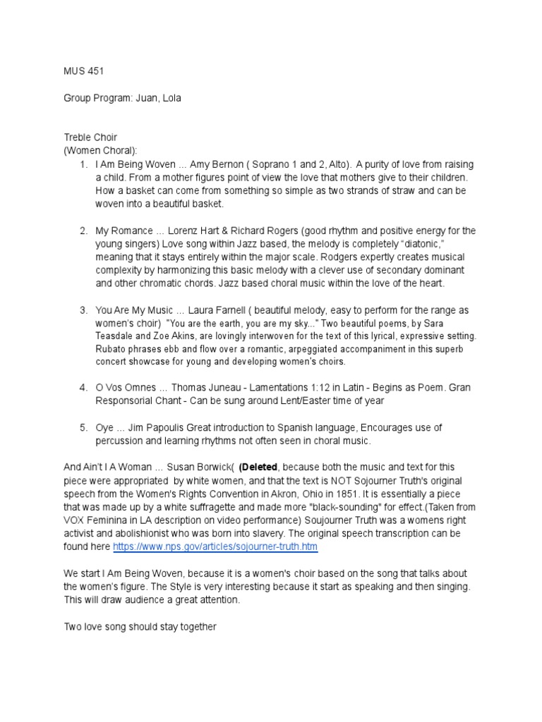 Choir Program | PDF | Choir | Musicology