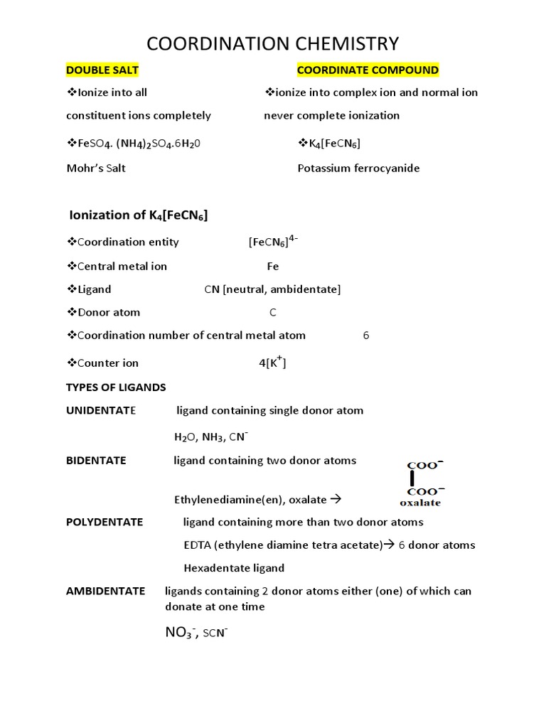 Coordinate Chemistry | Download Free PDF | Coordination Complex | Ligand