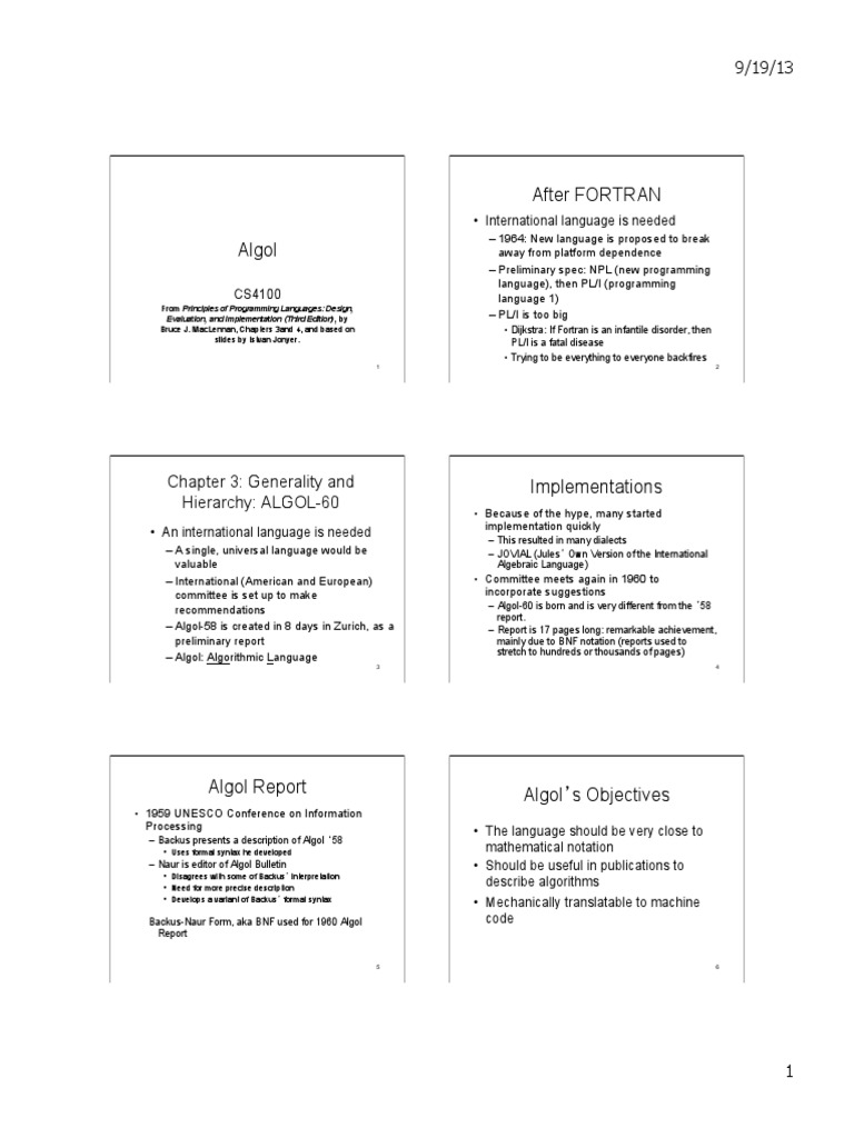 After FORTRAN: The Development of ALGOL and the Quest for an ... After FORTRAN: The Development of ALGOL and the Quest for an ...