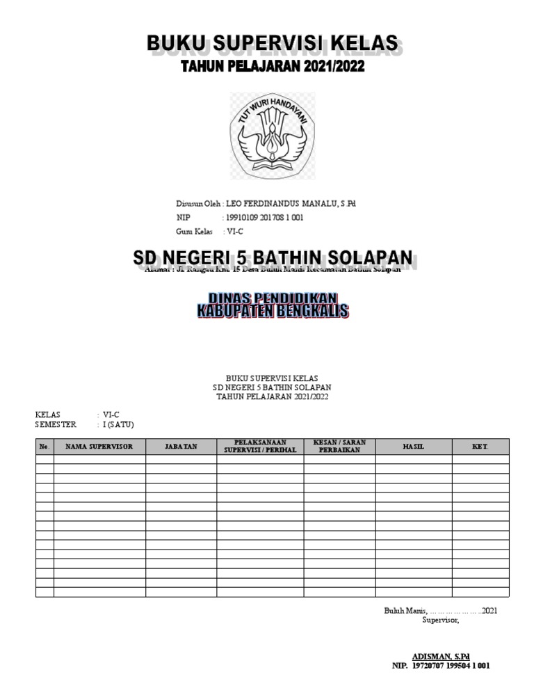 Buku Supervisi Kelas | PDF