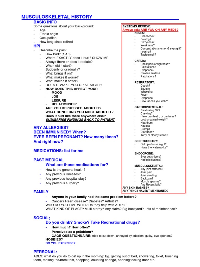 Musculoskeletal Health Assessment Guide | PDF | Human Leg | Anatomical ...