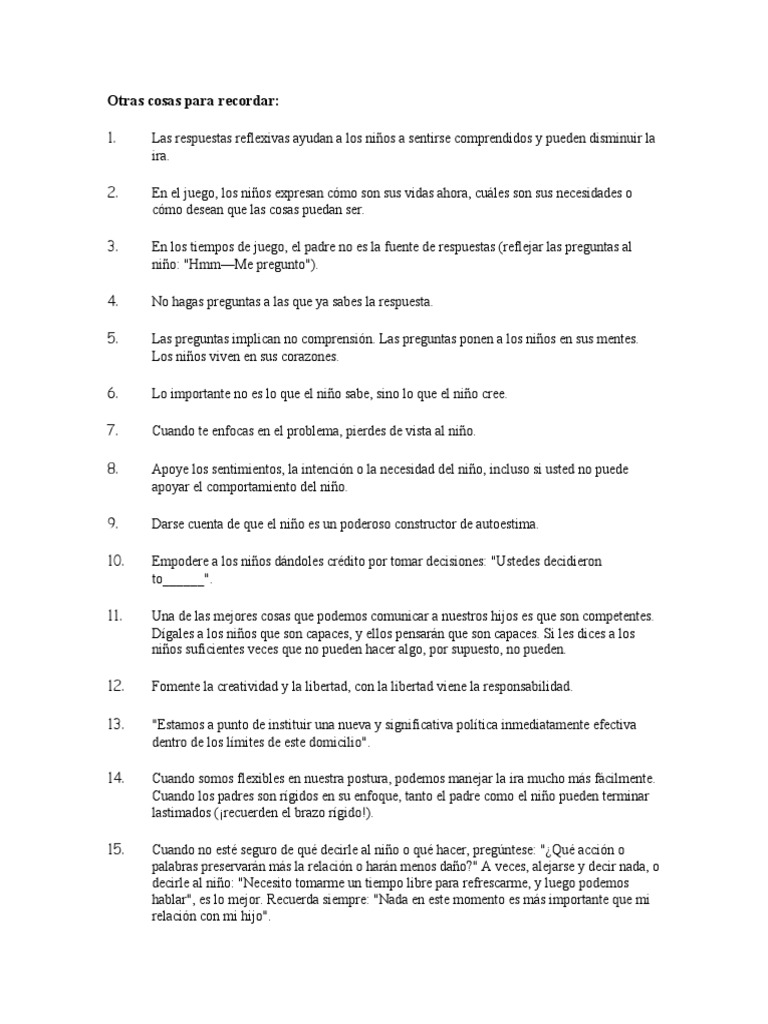 Recomendaciones de Garry Landreth para Trabajar Con Niños | PDF