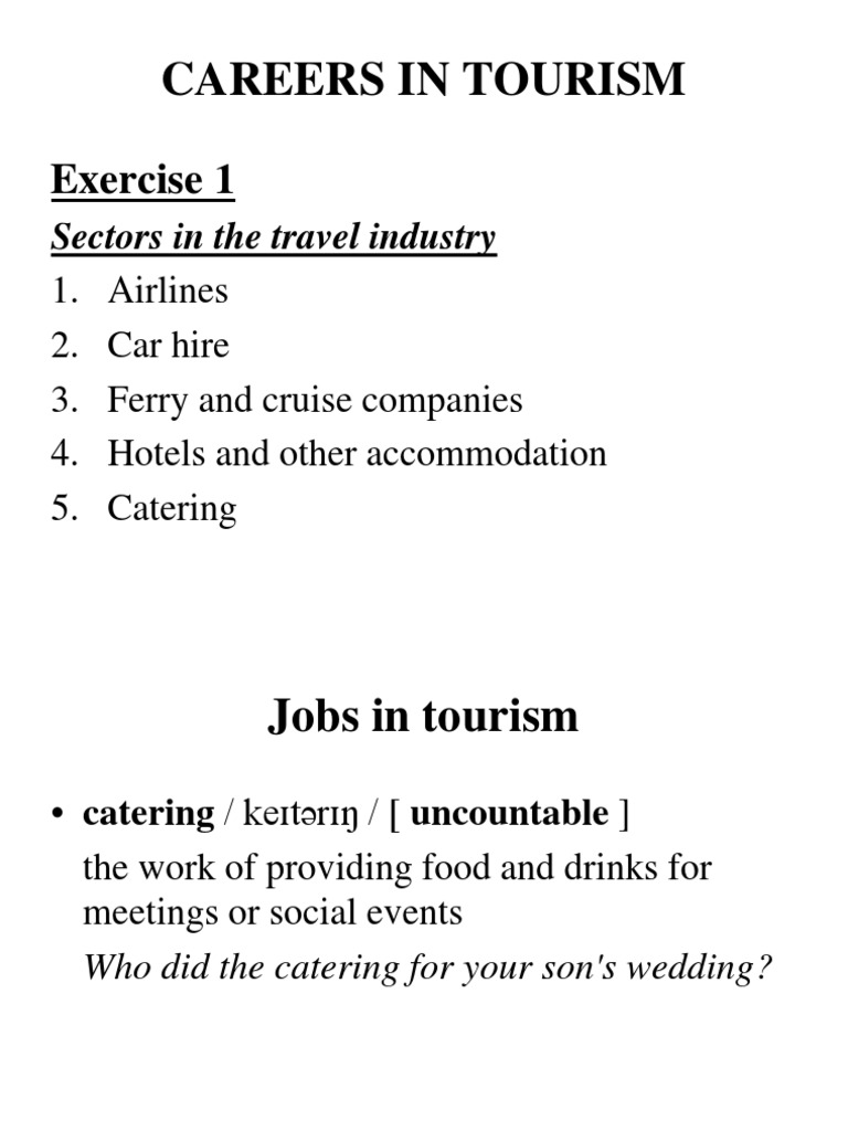 Careers in the Tourism Industry | PDF | Waiting Staff | Tourism
