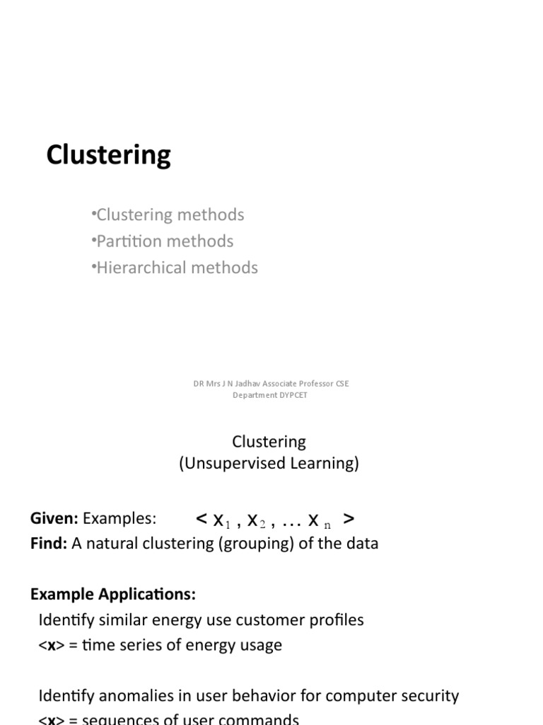 Unit 5 Clustering | PDF | Cluster Analysis | Multivariate Statistics