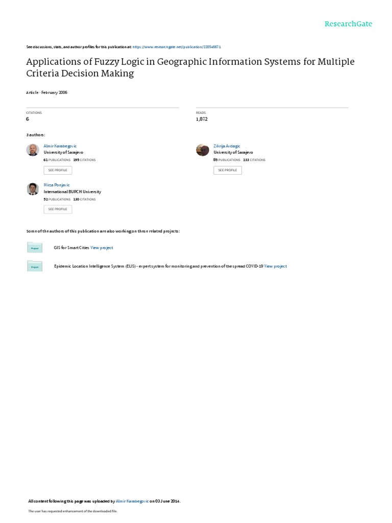 Applications of Fuzzy Logic in Geographic Informat | PDF | Fuzzy Logic | Geographic Information ...