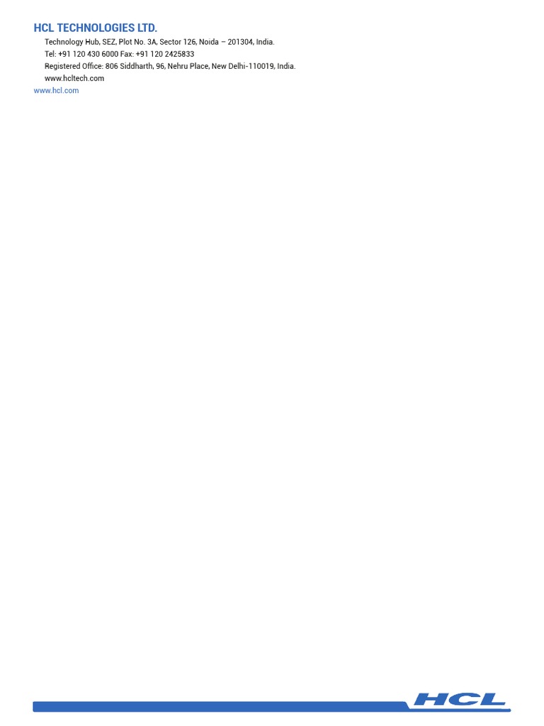 Letter Head - HCL Technologies Ltd. | PDF