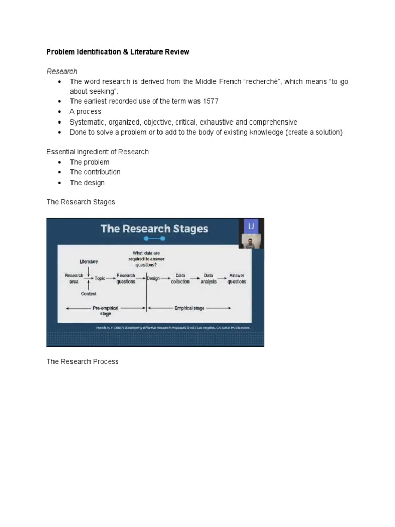 Research: Problem Identification & Literature Review | PDF | Science ...