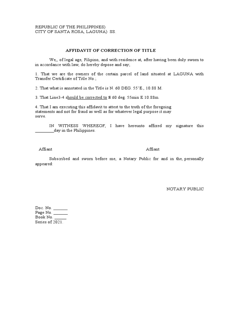 Affidavit-of-Correction ROD 2 | PDF