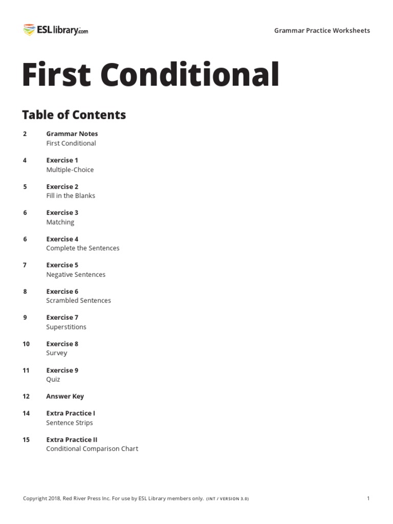First Conditional Multiple-Choice | PDF | Sentence (Linguistics ...