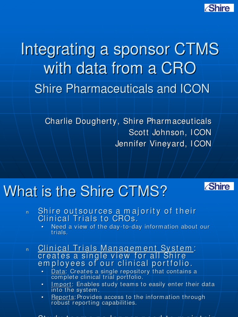 Integrating A Sponsor CTMS With Data From A CRO | PDF | Clinical Trial ...