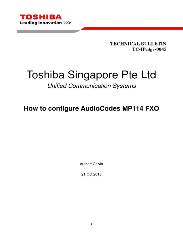 Configuring AudioCodes MP114 FXO Guide | PDF | Session Initiation ...