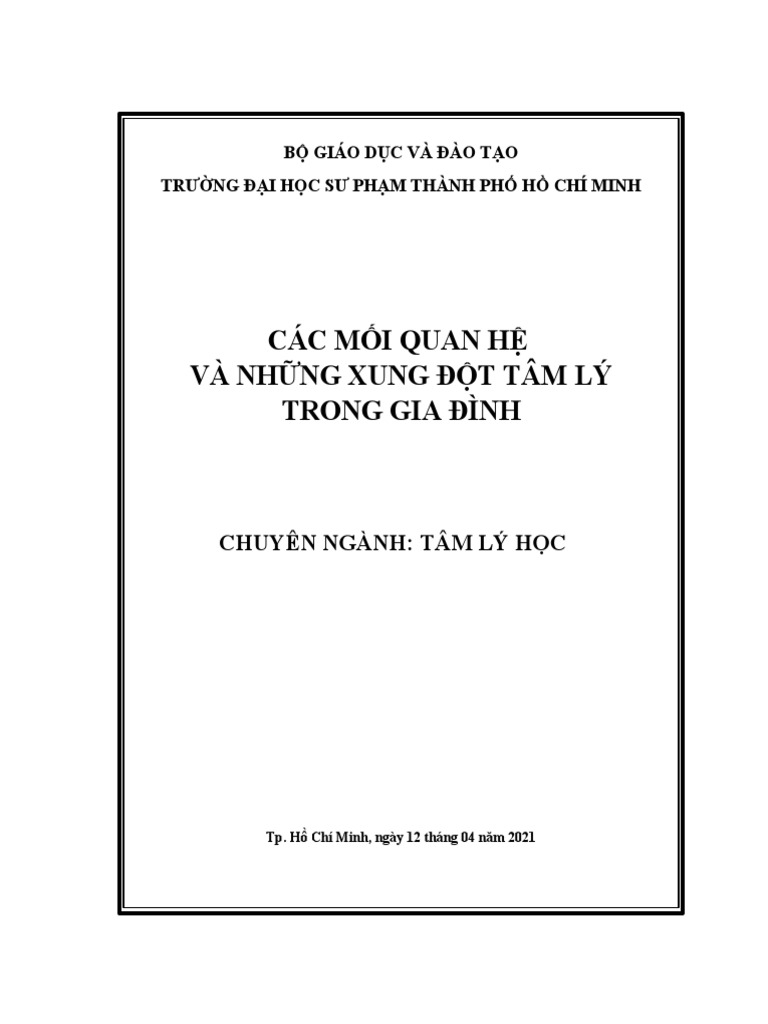 Tiểu luận TLH gia đình | PDF