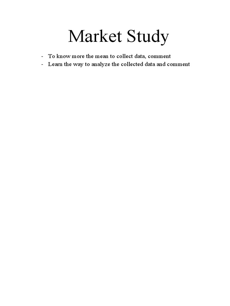Market Study | PDF