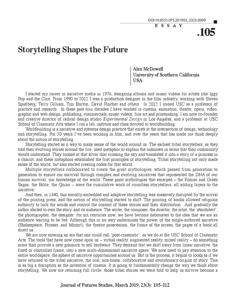 09 McDowell - Storytelling Shapes The Future | PDF | Storytelling ...