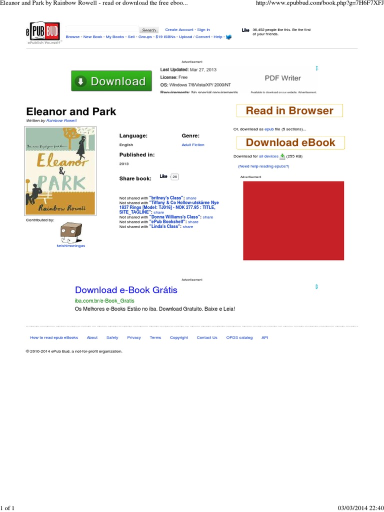 Eleanor and Park by Rainbow Rowell | PDF | E Books | Digital Technology