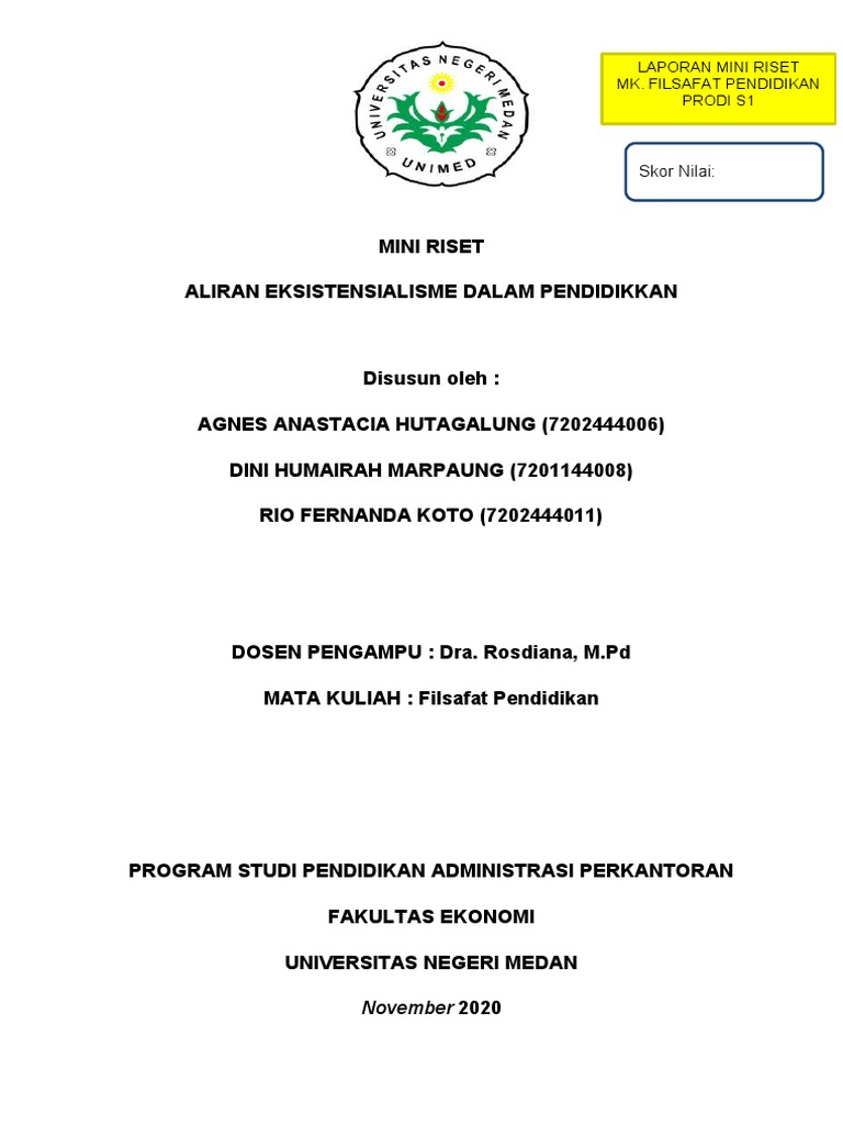 Mini Riset Filsafat Pendidikkan | PDF | Ilmu Sosial | Filsafat