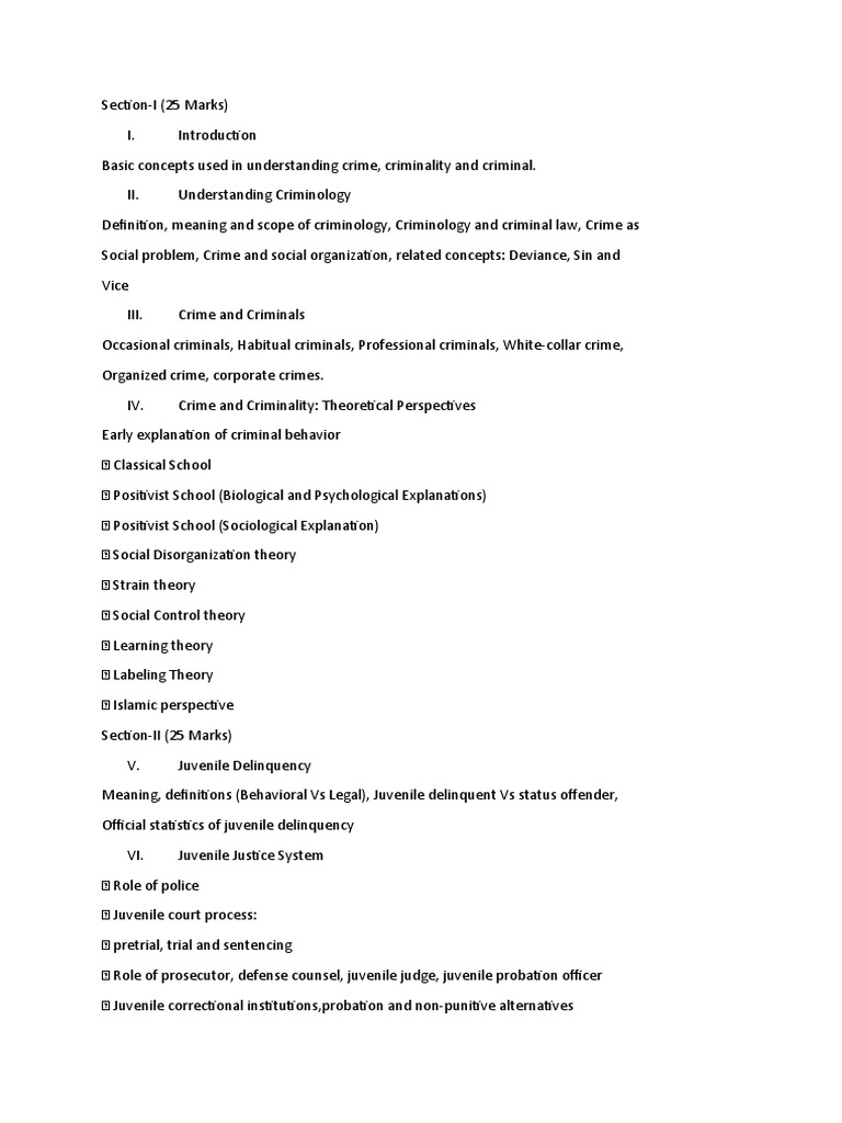 Criminology Syllabus | PDF | Crime & Violence | Crimes
