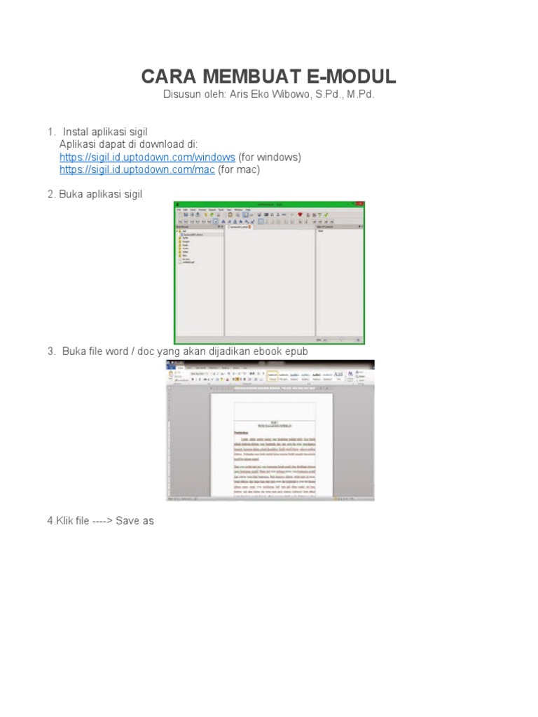 CARA MEMBUAT E-MODUL (Aris Eko Wibowo, M.PD.) | PDF