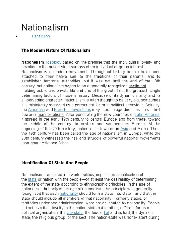 Nationalism: The Modern Nature of Nationalism | PDF | Nationalism ...