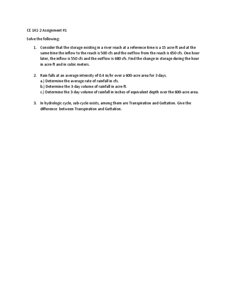 Ce141-2 HW #1 5-28-21 | PDF