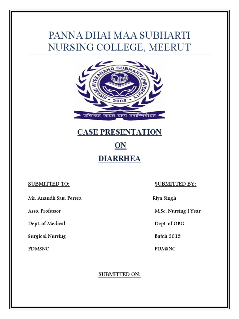 Diarrhea Case Presentation | PDF | Diarrhea | Health Sciences