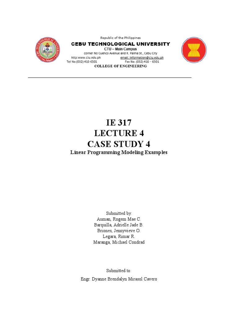 Case 4 | PDF | Linear Programming | Mathematical Optimization