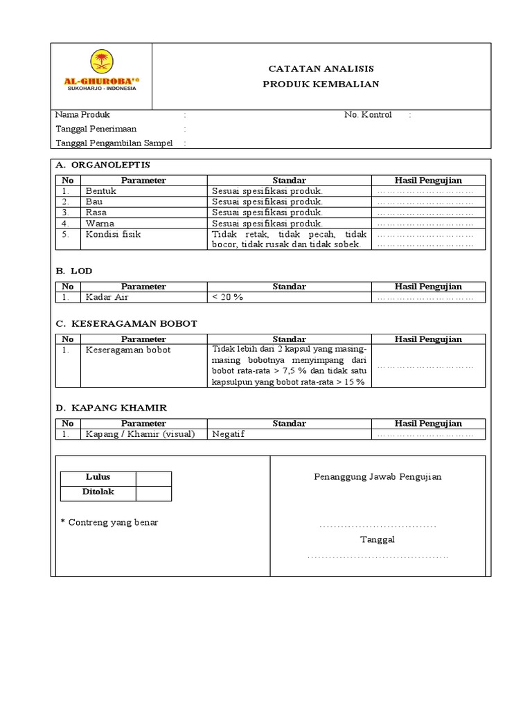 Catatan Analisis Produk Kembalian | PDF