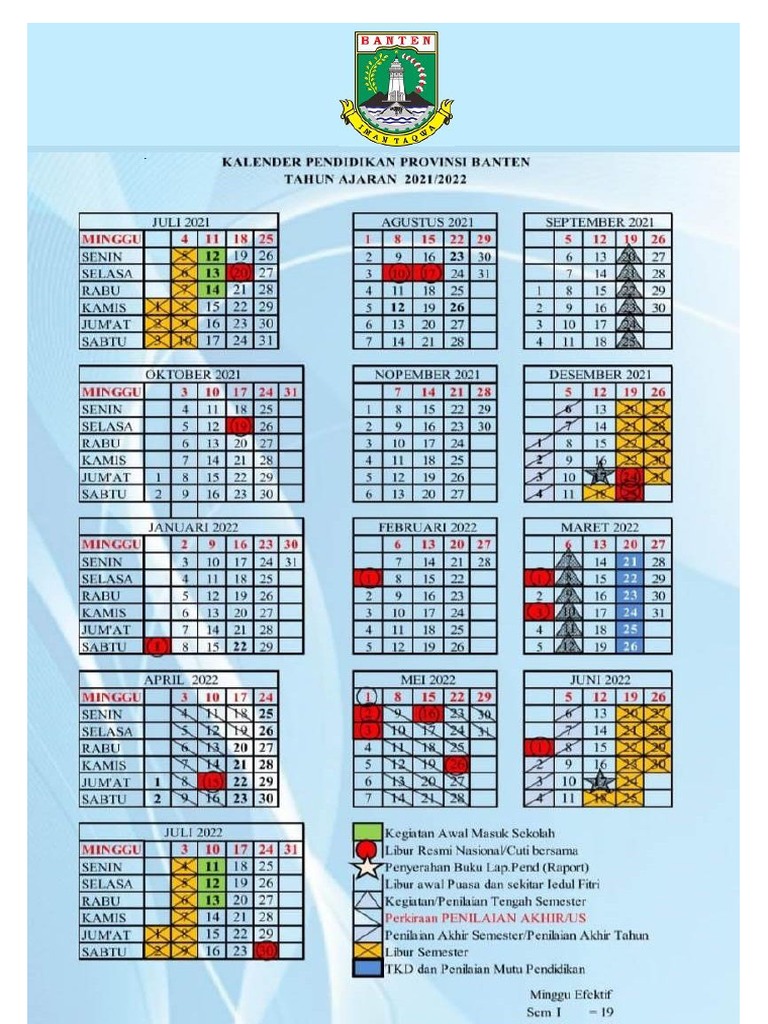 Kaldik 2021-2022 Prov Banten - Fix | PDF