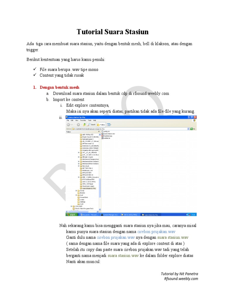 Tutorial Suara Stasiun | PDF