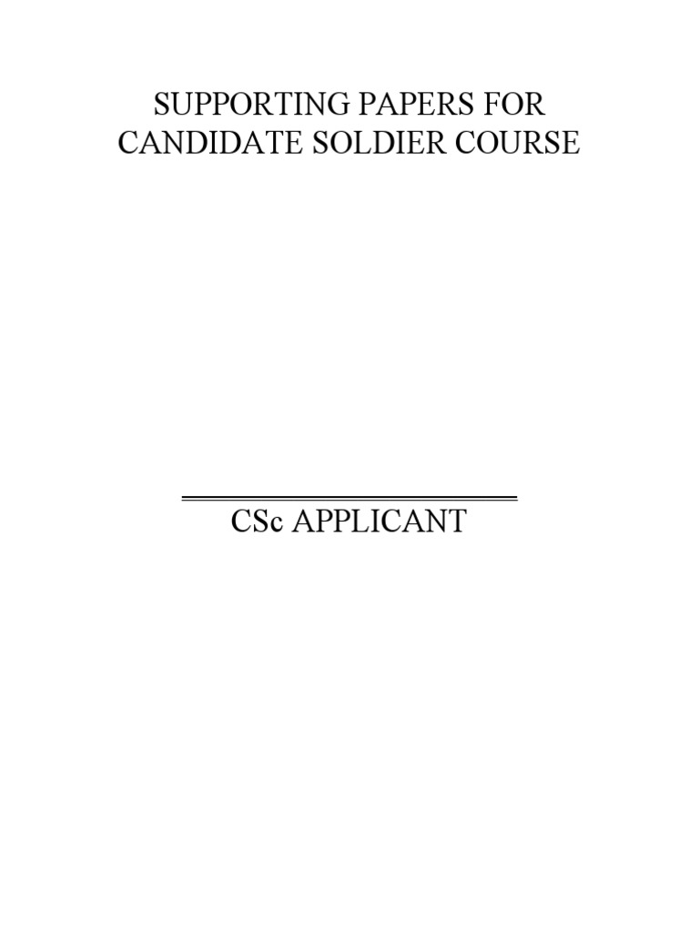 Soldier Course Application Guide | PDF | Law