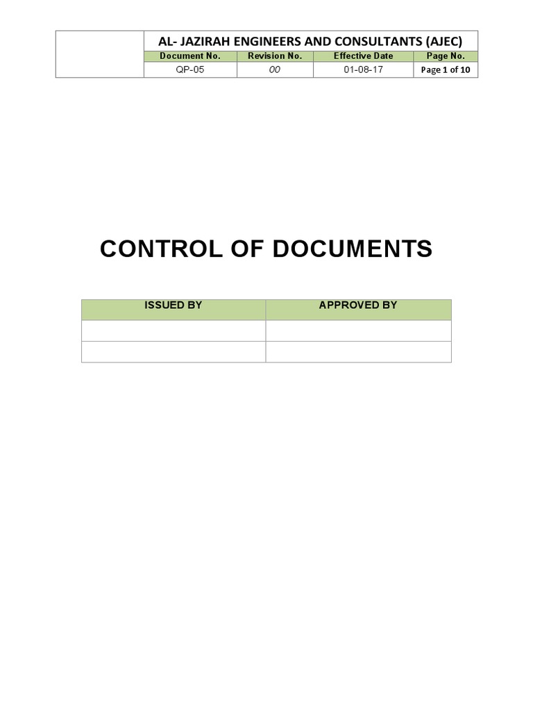 Iso CONTROL OF DOCUMENTS | PDF | Quality Management System | Document