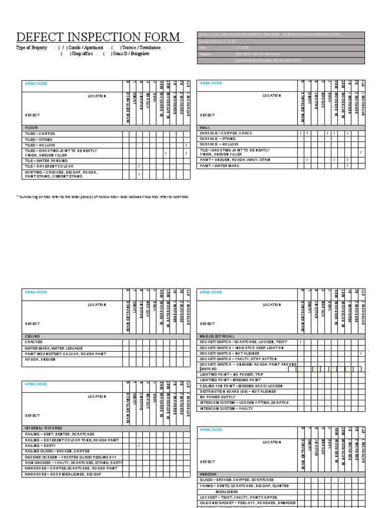 Defect List C-21-01, Zizz Cosmo Damansara | Download Free PDF ...