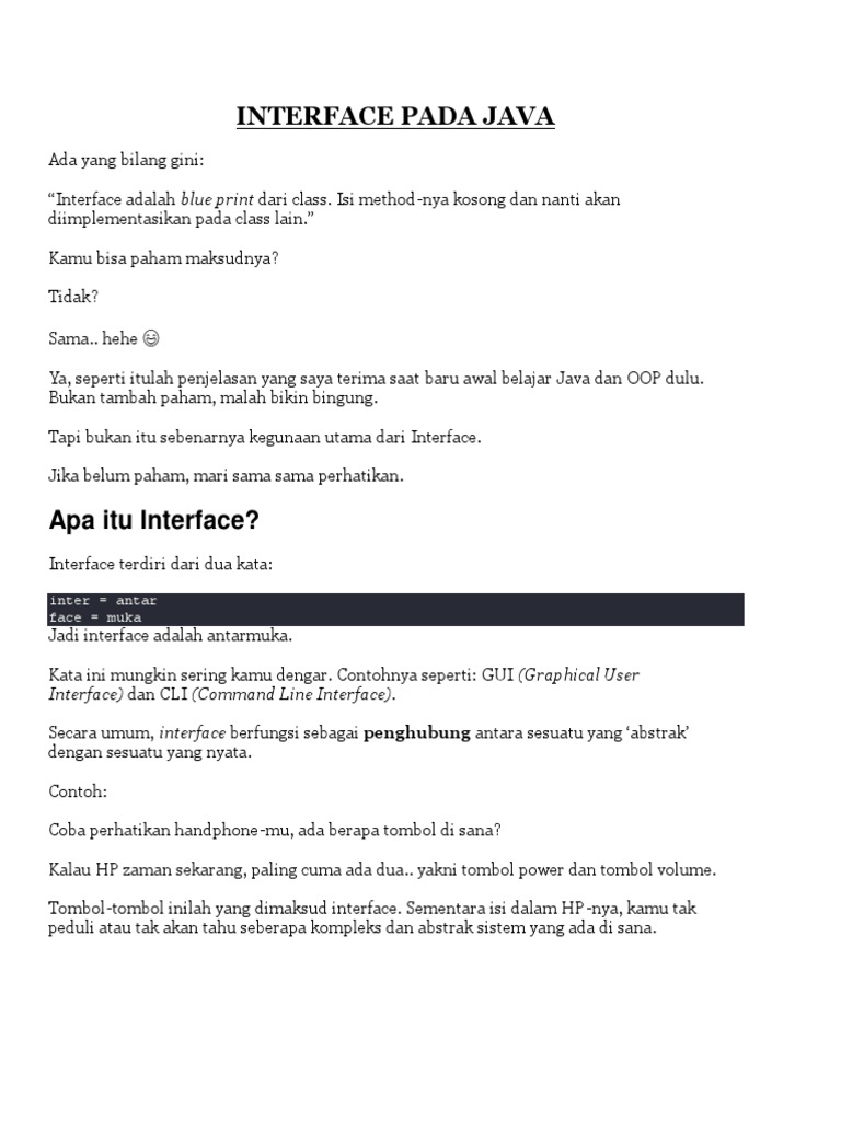 Interface Pada Java | PDF
