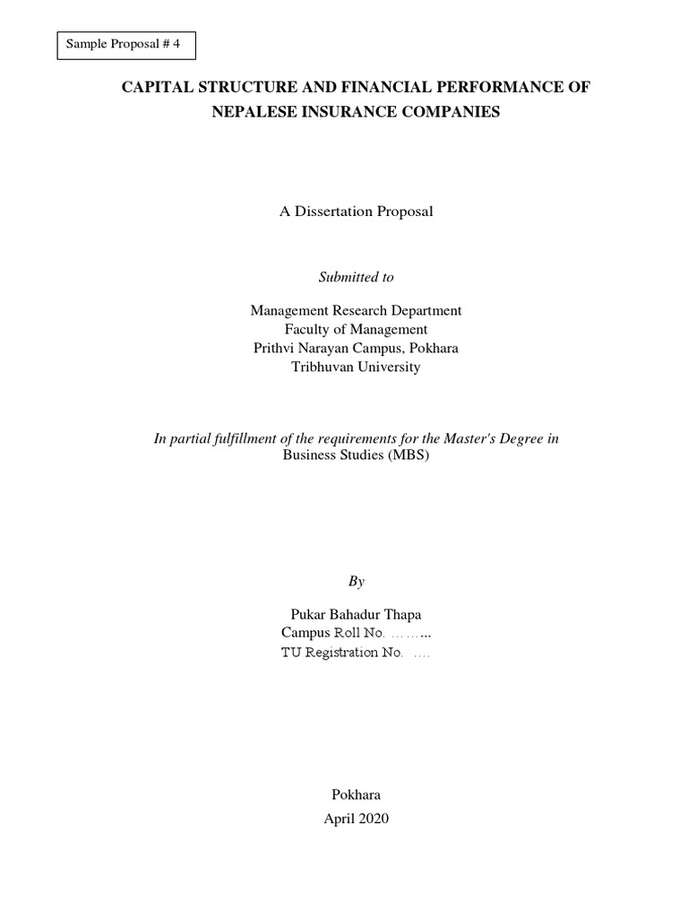Capital Structure-Sample Proposal 4 | PDF | Capital Structure ...
