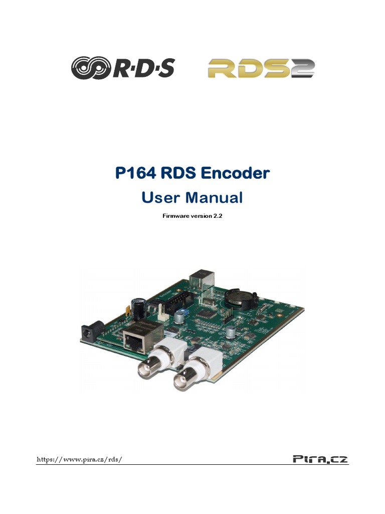 P164 RDS Encoder User Manual: Firmware Version 2.2 | Download Free PDF | Frequency Modulation | Usb