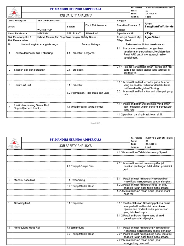 JSA Greasing Unit DT (New) | PDF